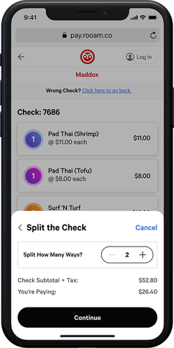 Rooam Pay - A secure mobile web experience that requires no app download